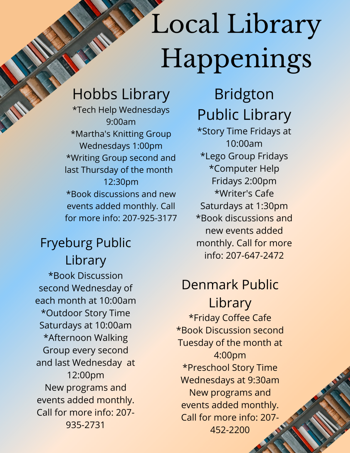 Local Library Happenings – Bridgton Public Library