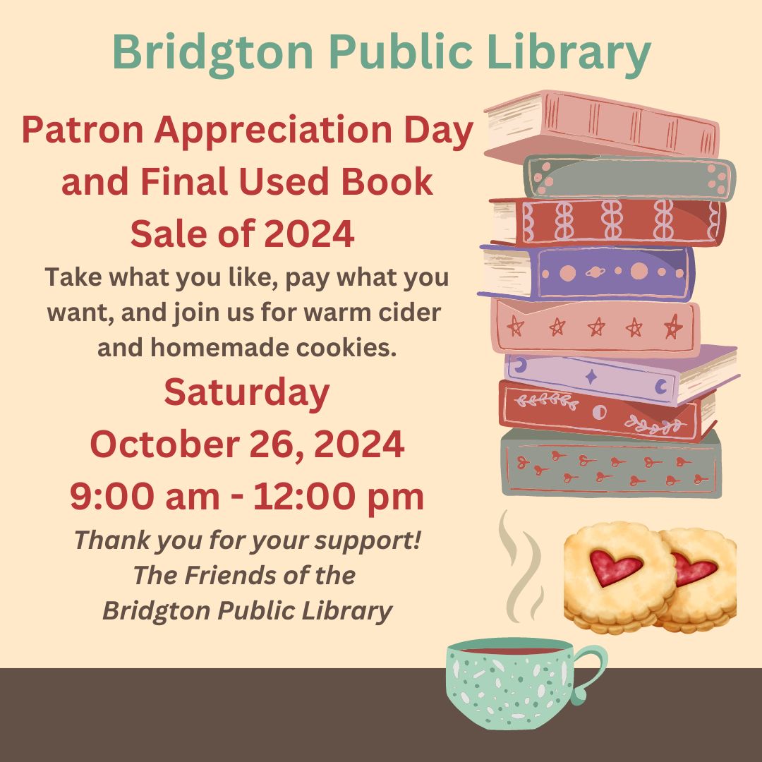 Book Sale at the Book Shed 10/26 – Bridgton Public Library
